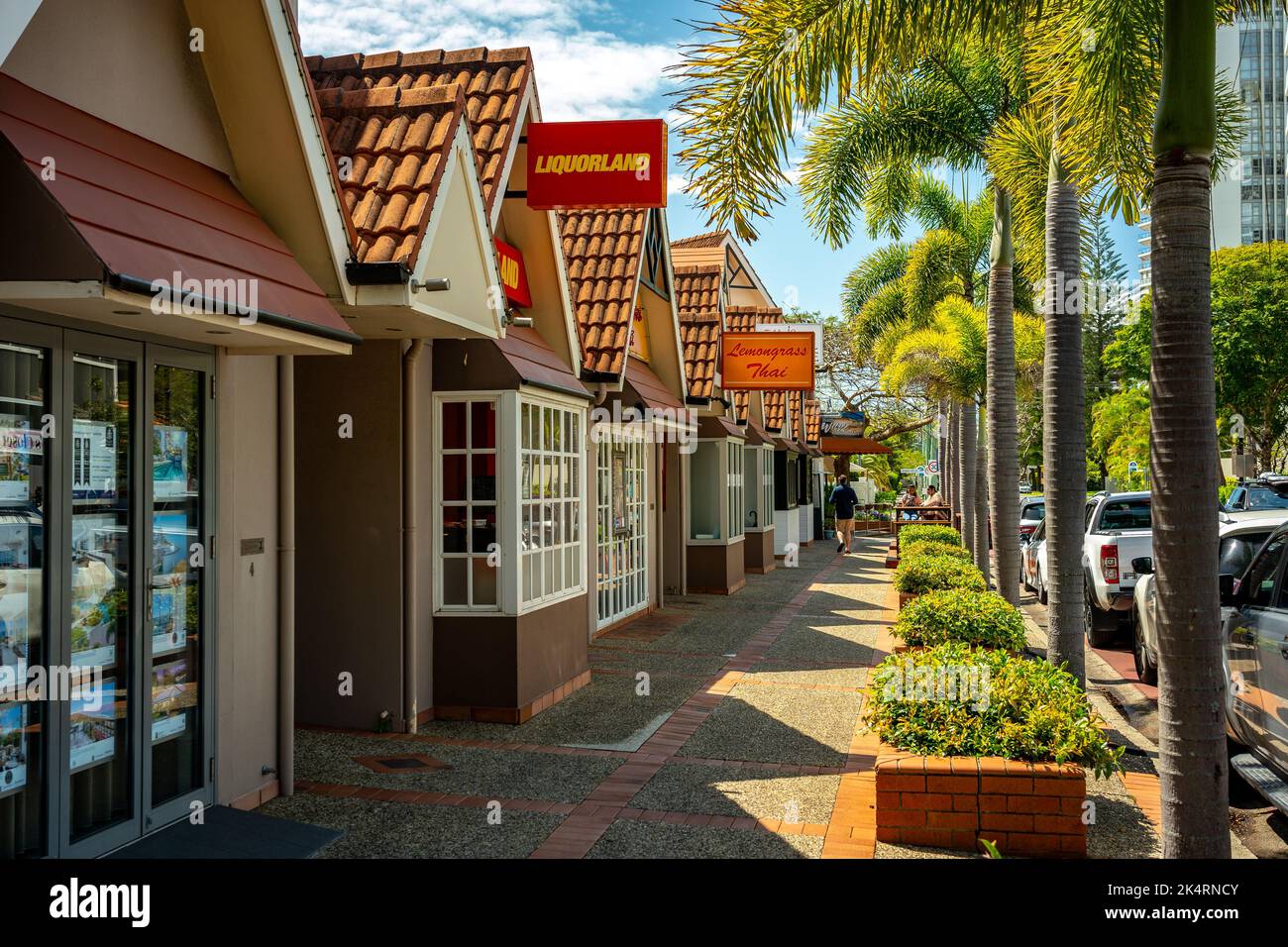 Gold Coast, Queensland, Australia - Main street with shops and ...
