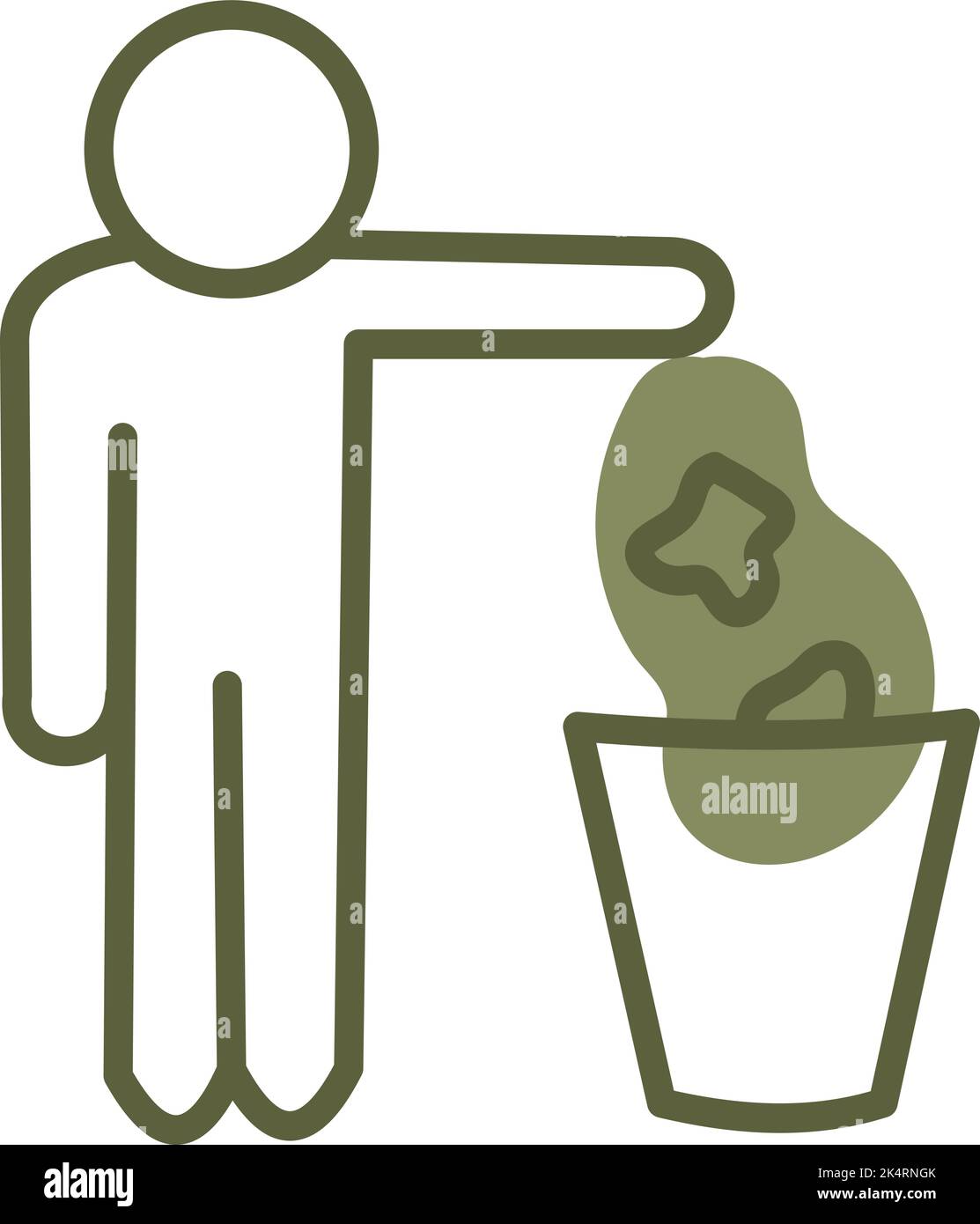 Trash in the trash bin, illustration, vector on a white background ...
