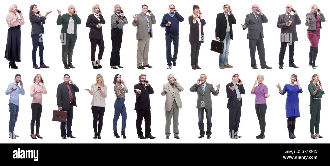 group of people holding phone in hand isolated Stock Photo - Alamy