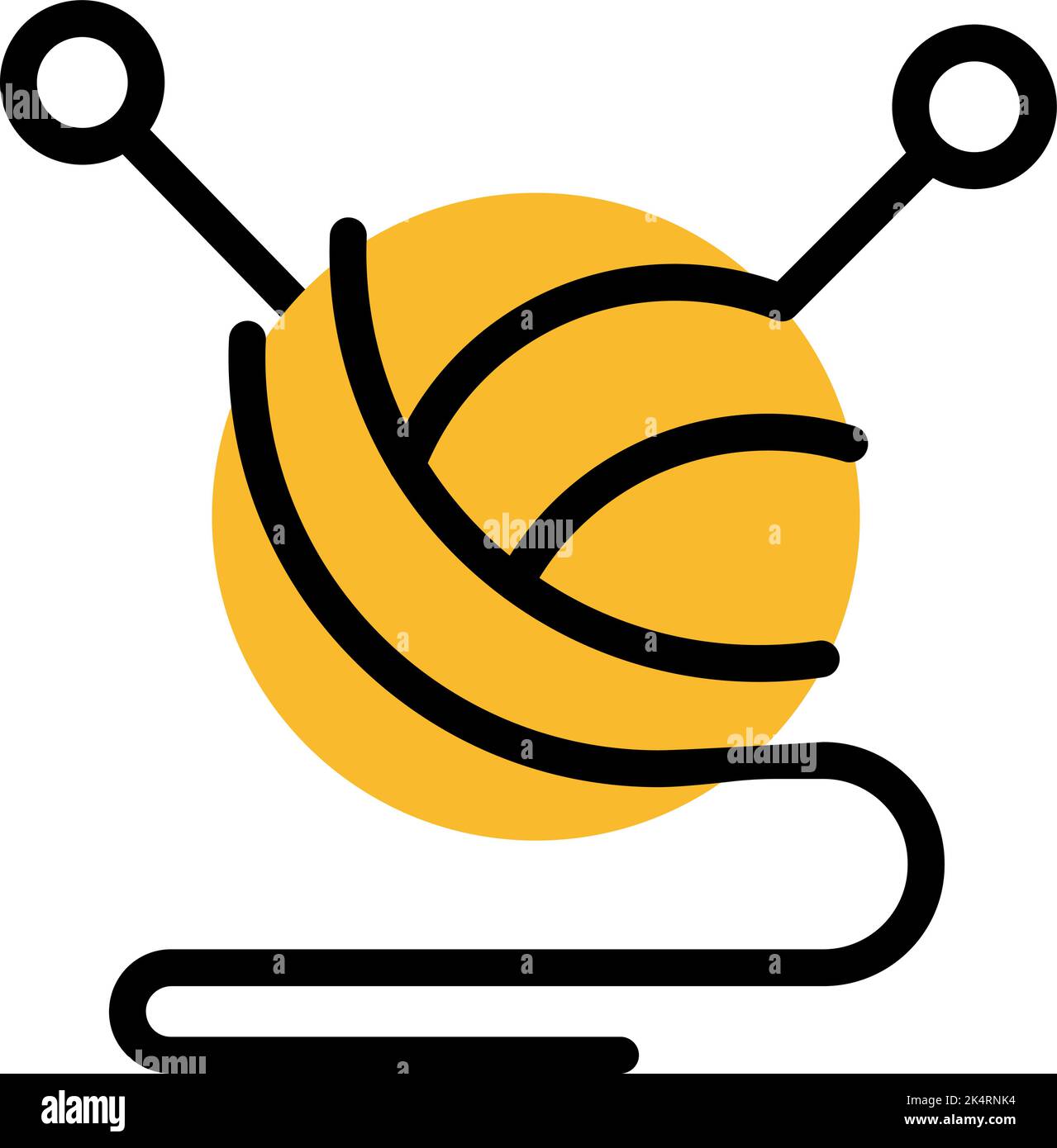 Knitting needles and wool on white Stock Vector Images - Alamy