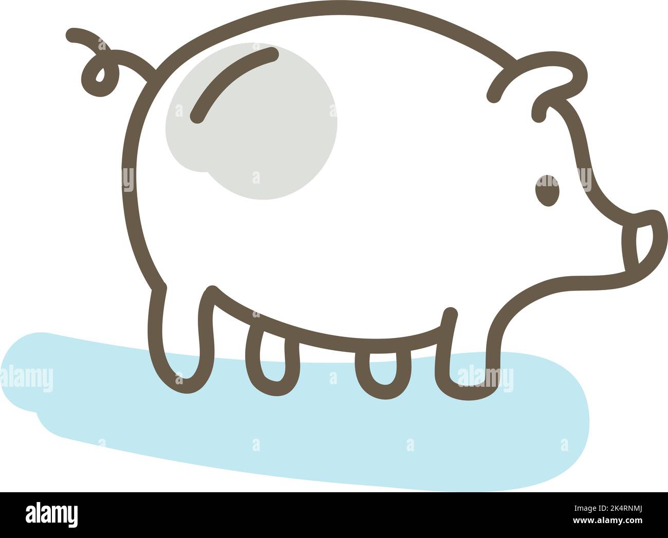 Farm pig, illustration, vector on a white background Stock Vector Image ...