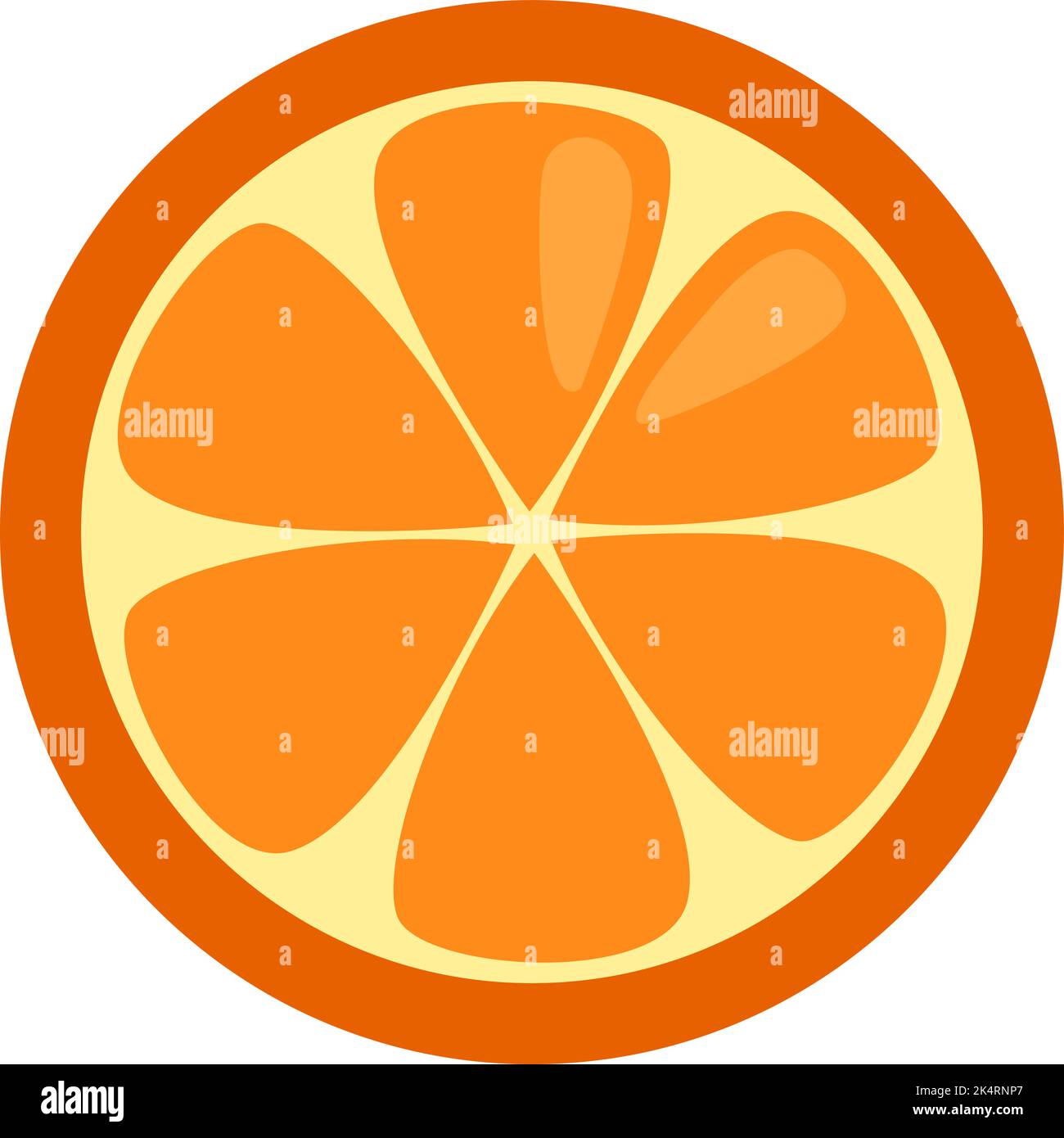 Orange slice, illustration, vector on a white background Stock Vector ...