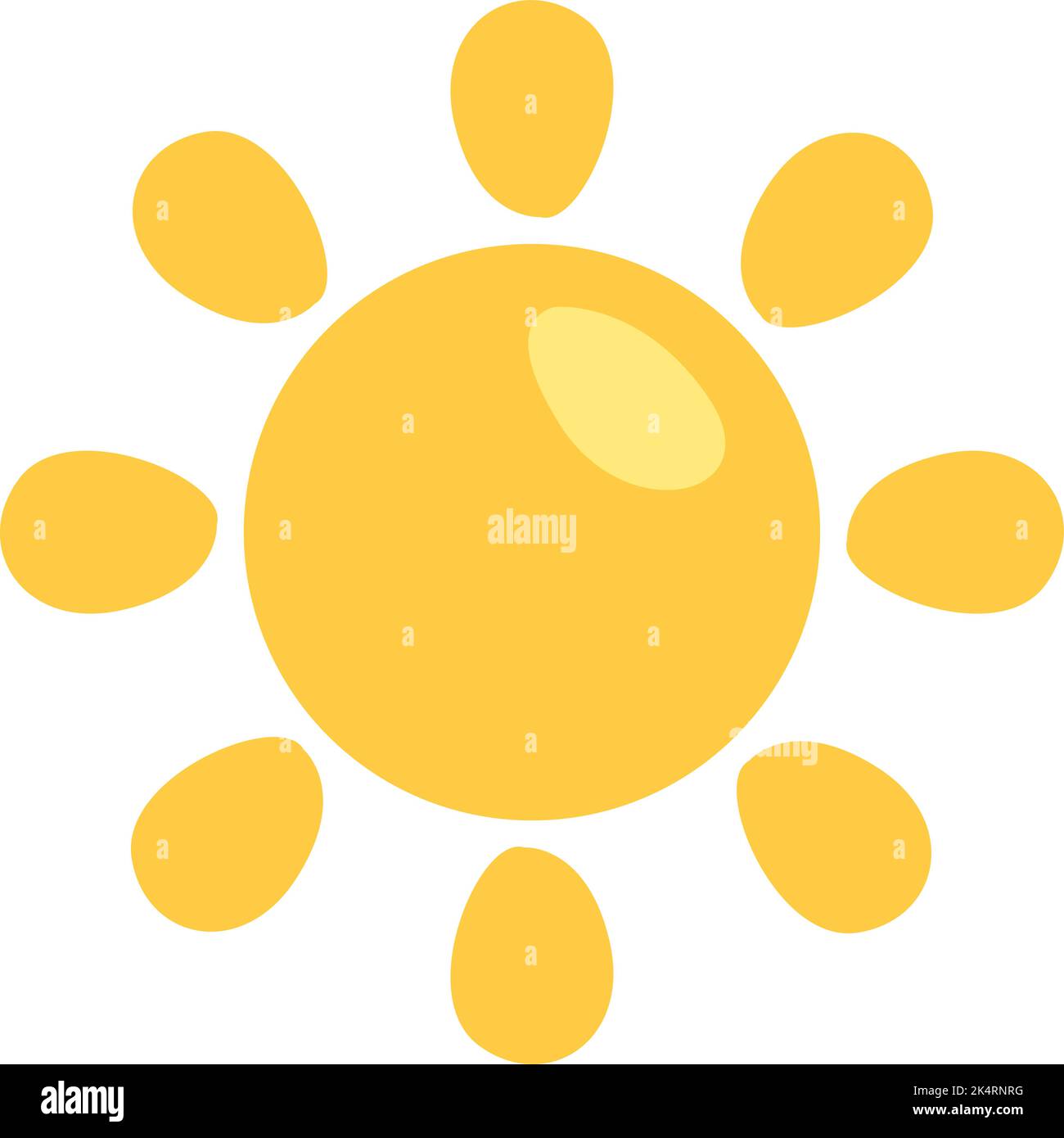 Yellow sun, illustration, vector on a white background Stock Vector ...