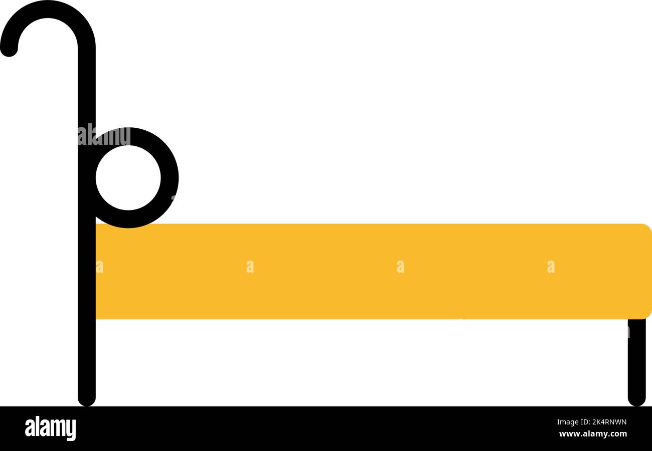 Yellow bed, illustration, vector on a white background Stock Vector ...