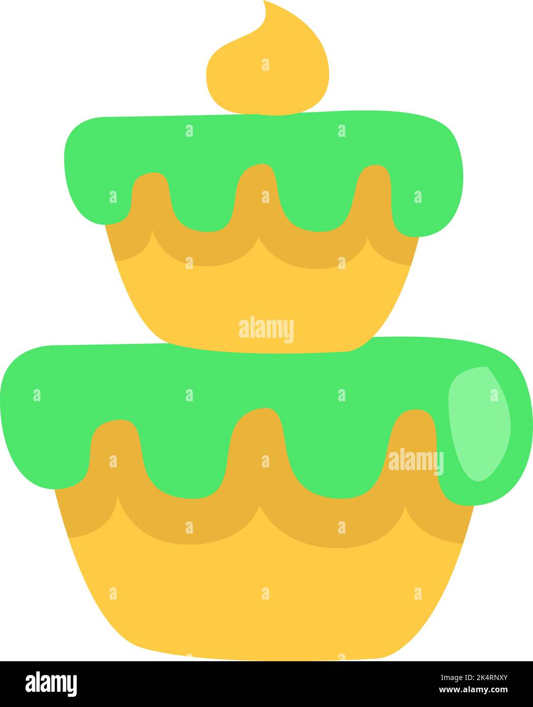 Two story cake, illustration, vector on a white background Stock Vector ...