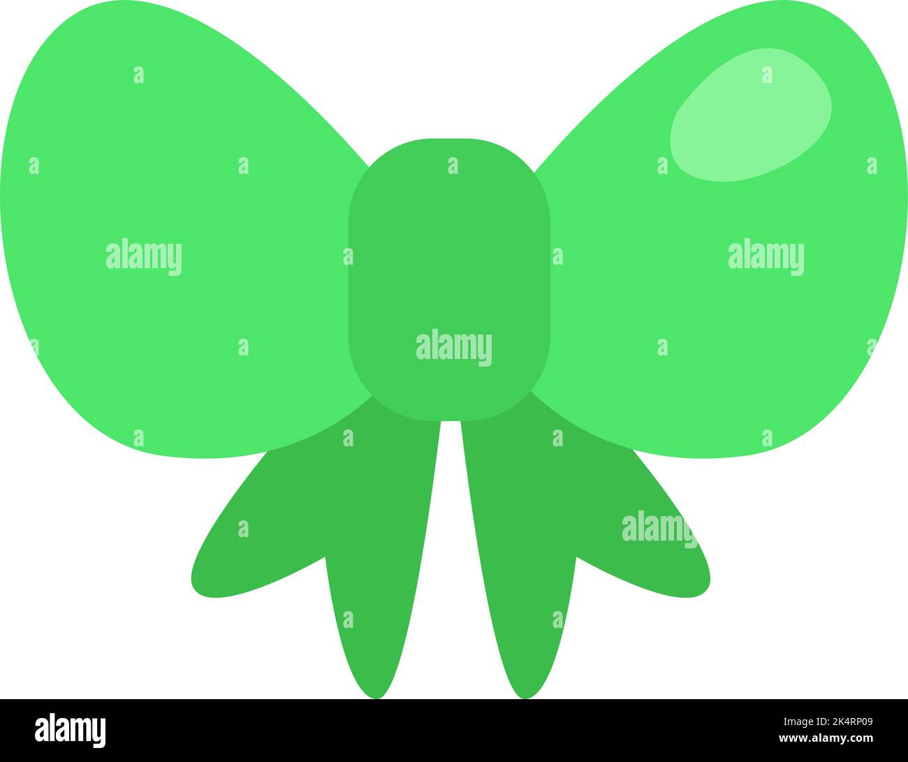 Green bow, illustration, vector on a white background Stock Vector ...