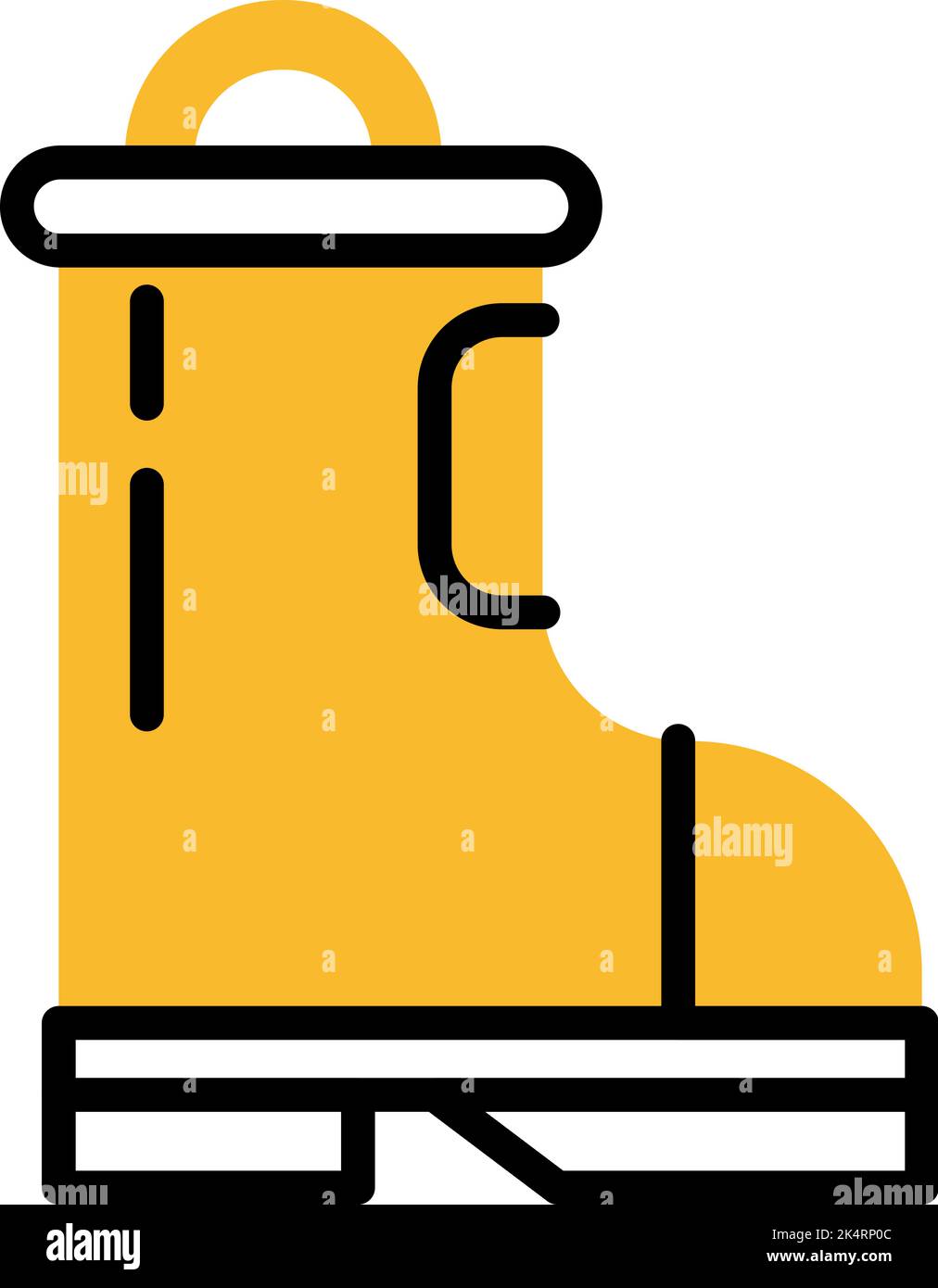 Firefighter boots, illustration, vector on a white background Stock ...