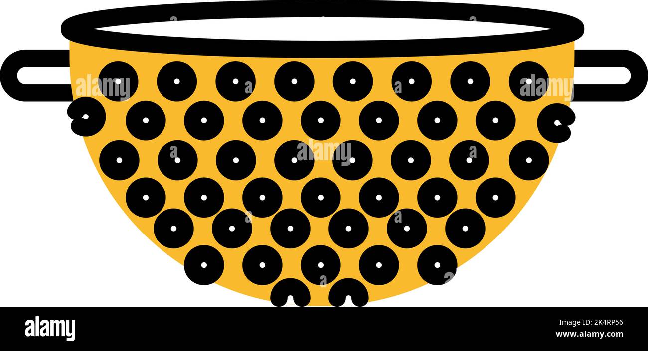 Kitchen colander, illustration, vector on a white background Stock ...
