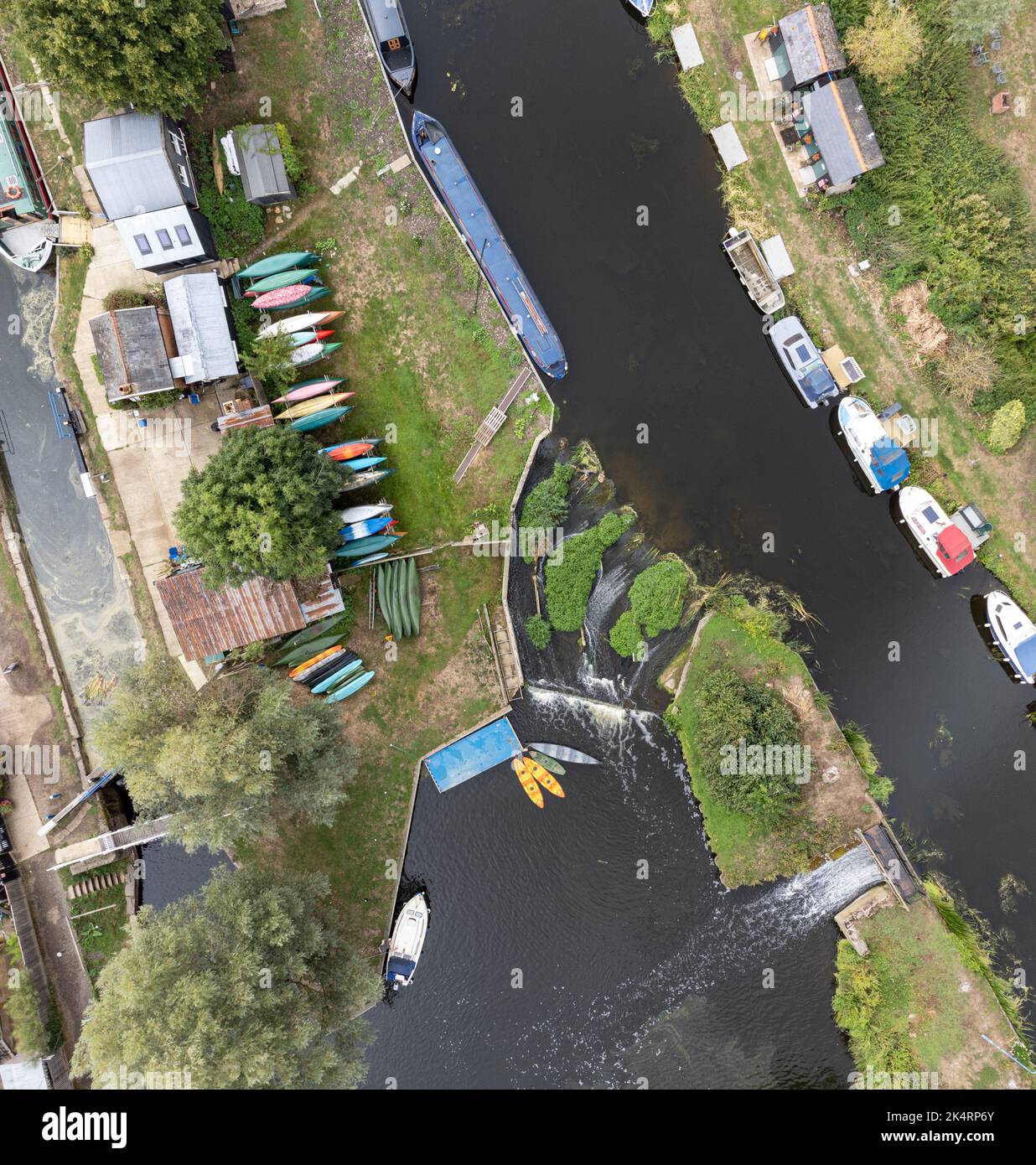Aerial view of Papermill Lock Stock Photo - Alamy
