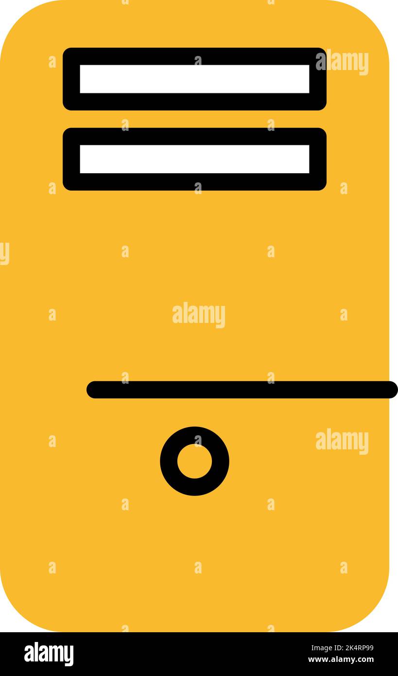 Computer hardware, illustration, vector on a white background Stock ...