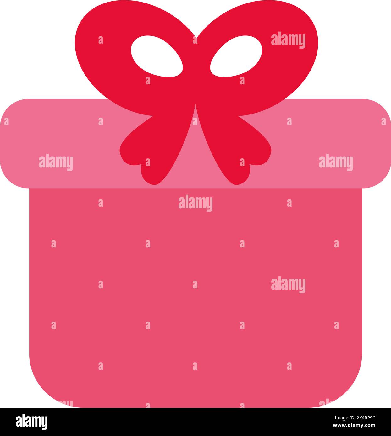 Bright pink present with bow, illustration, vector on a white ...