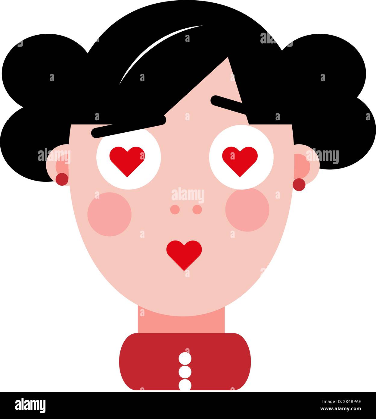 Girl in love, illustration, vector on a white background Stock Vector ...