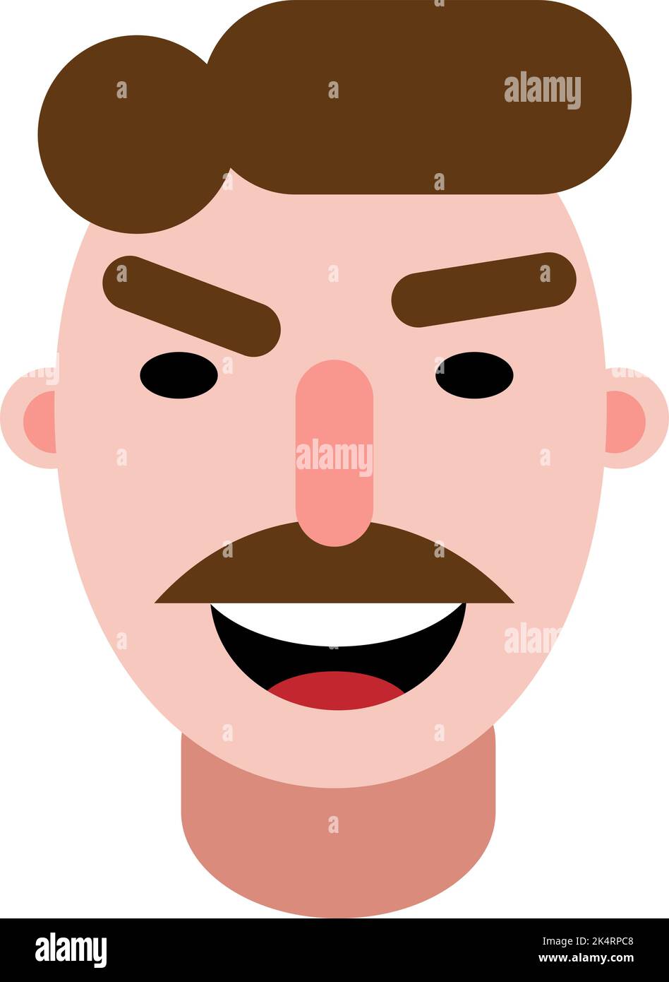 Man with moustache, illustration, vector on a white background Stock ...