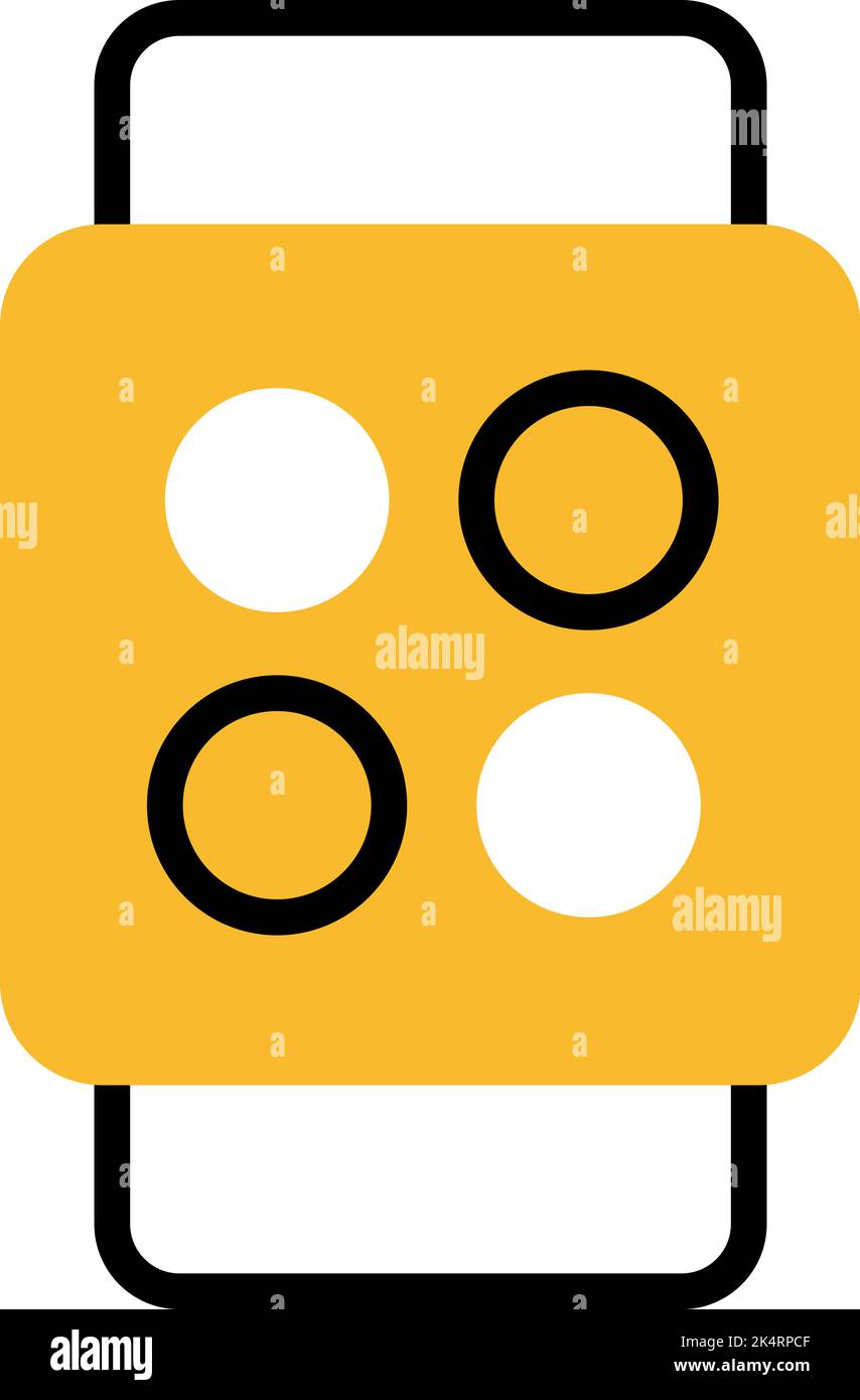 Yellow smart watch, illustration, vector on a white background Stock ...