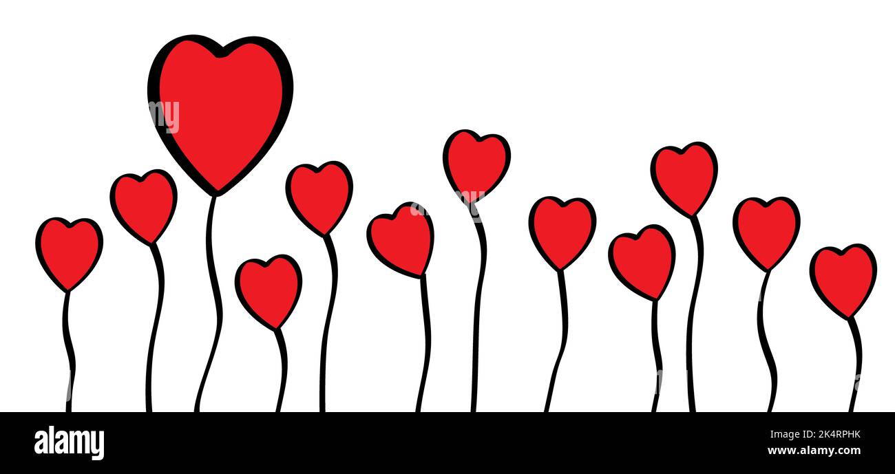 Love banner with heart symbol. Happy valentines day on february 14 ...