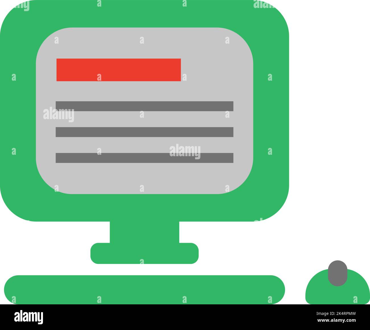 Mass media computer, illustration, vector on a white background Stock ...