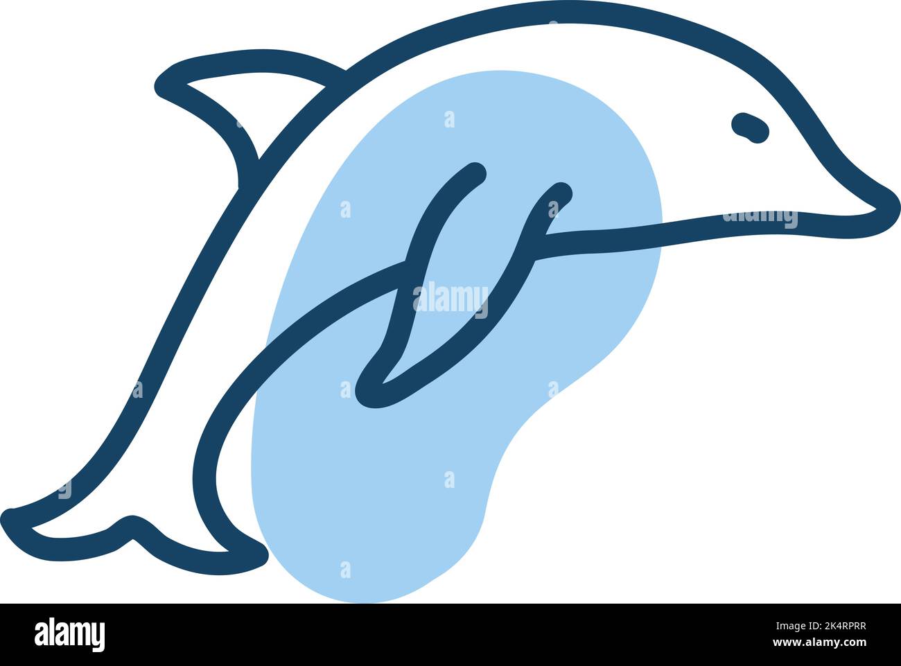 Ocean dolphin, illustration, vector on a white background Stock Vector ...