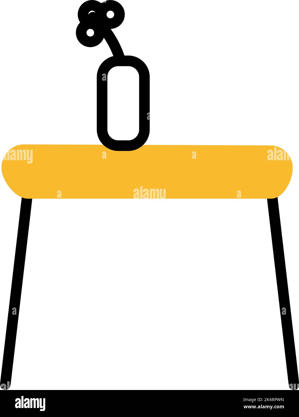 Yellow table, illustration, vector on a white background Stock Vector ...