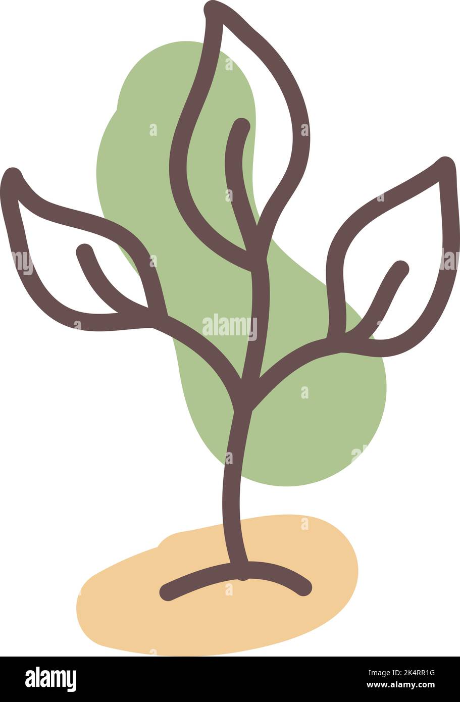 Small tree plant, illustration, vector on a white background Stock ...