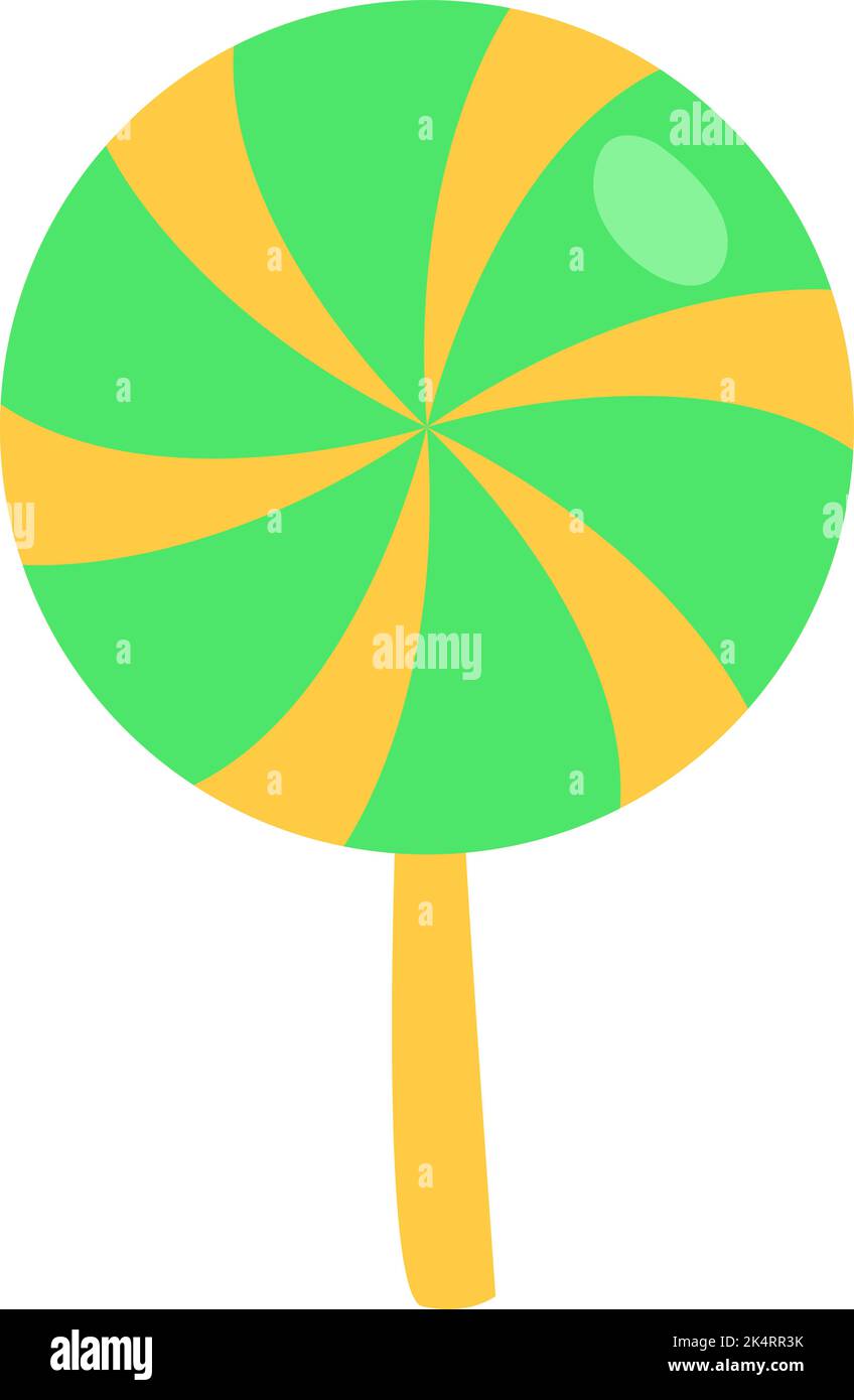 Round green lolipop, illustration, vector on a white background Stock ...