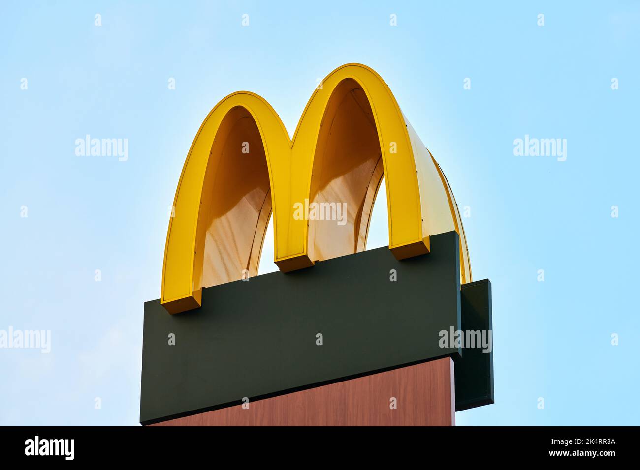 Rostov on Don, Russia - 02.21.2022 - McDonalds logo roadside sign of ...