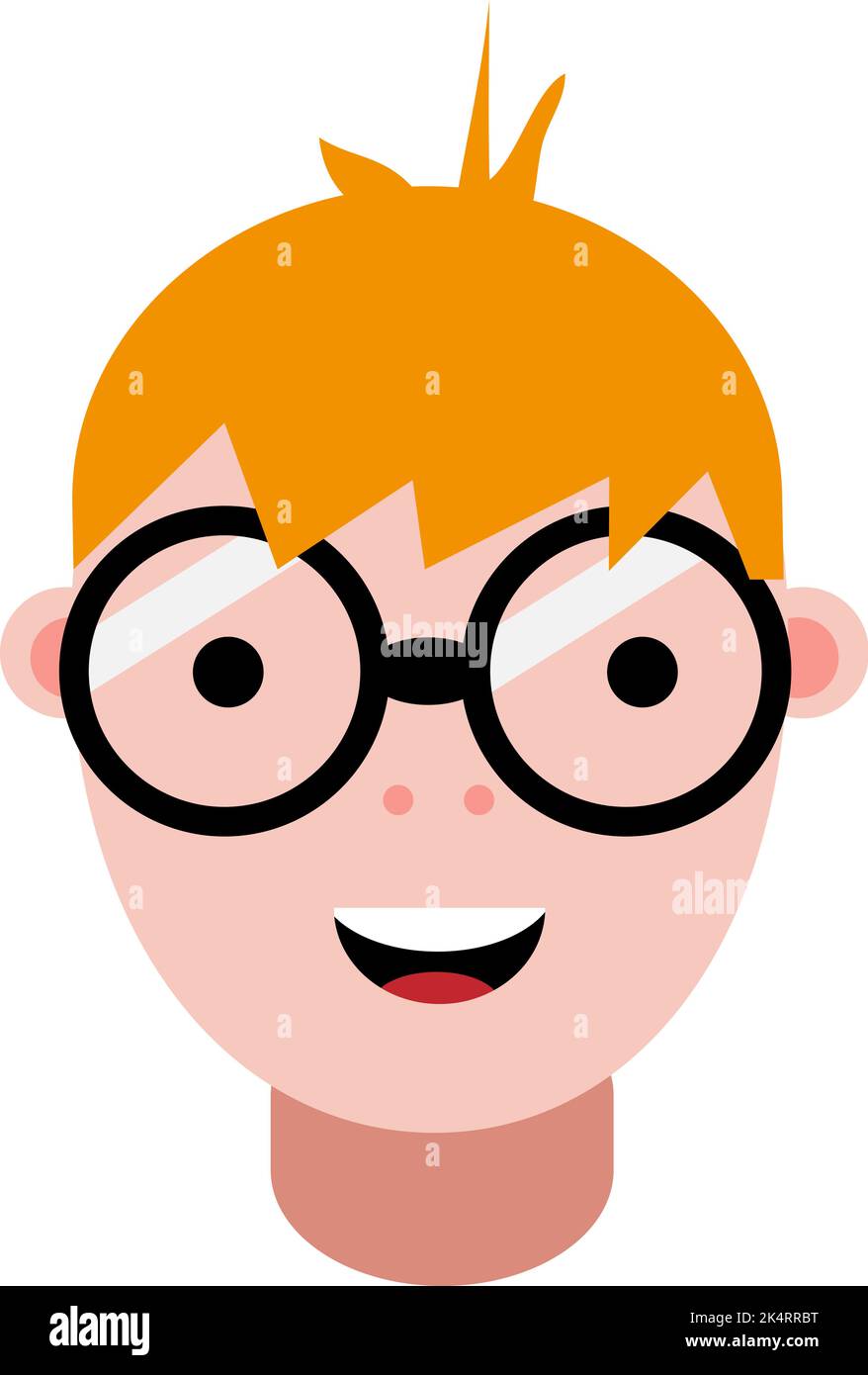 Ginger haired boy, illustration, vector on a white background Stock ...