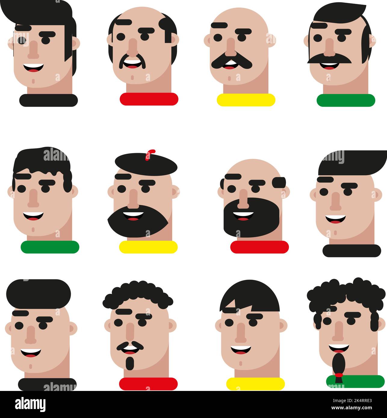 Diffrent guy profiles, illustration, vector on a white background Stock ...