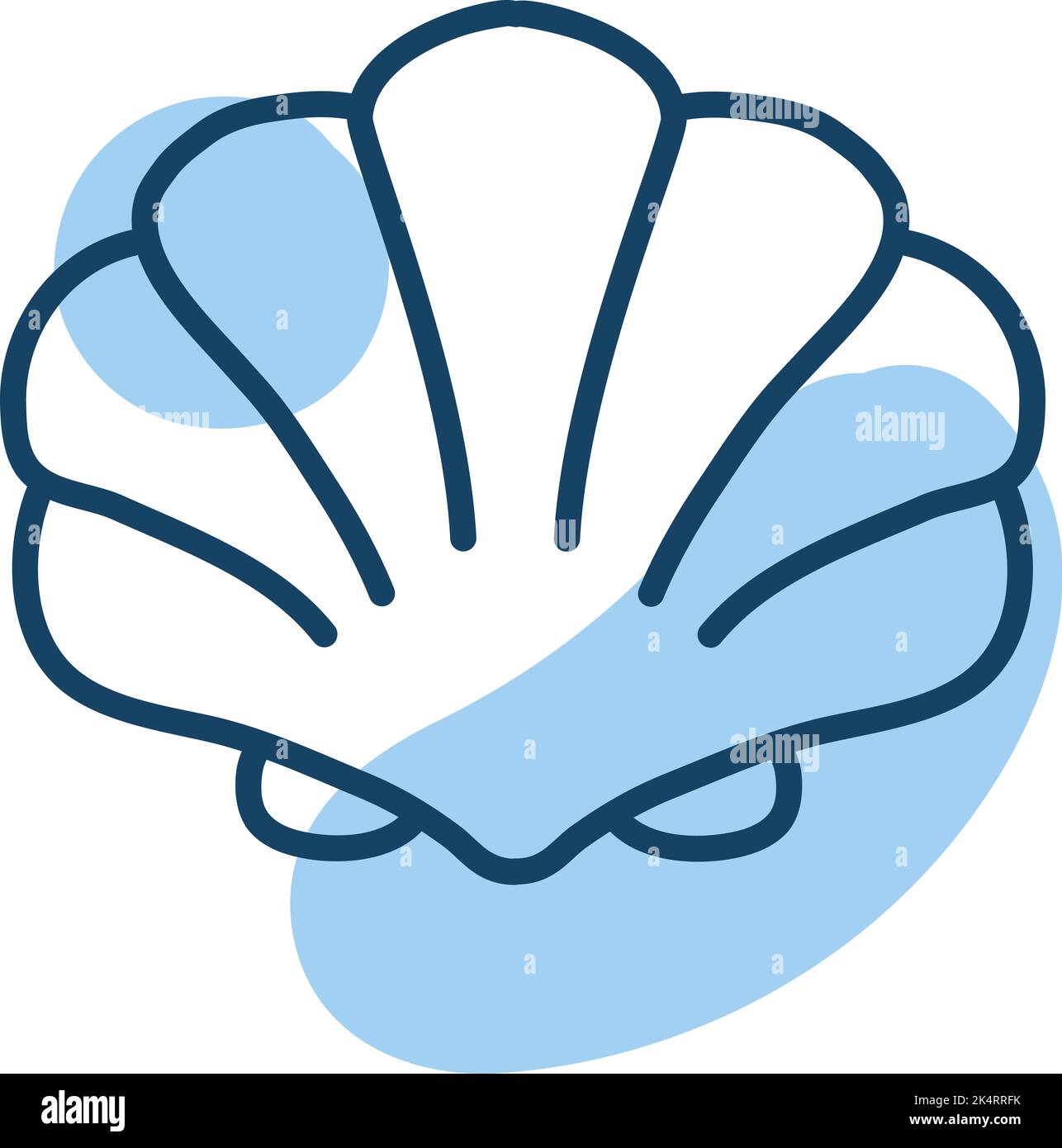 Ocean shell, illustration, vector on a white background Stock Vector ...