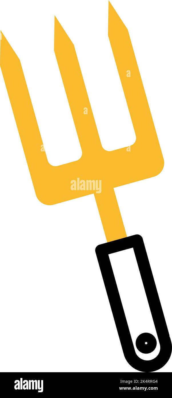 Garden fork, illustration, vector on a white background Stock Vector ...