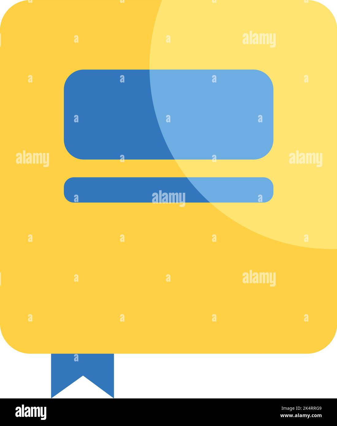 Yellow library book, illustration, vector on a white background Stock ...