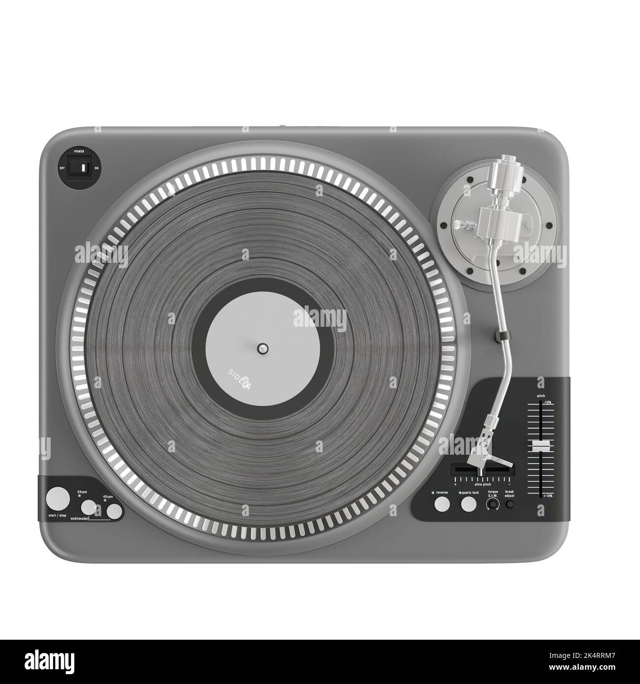 A top view of a record player isolated on a white background Stock ...