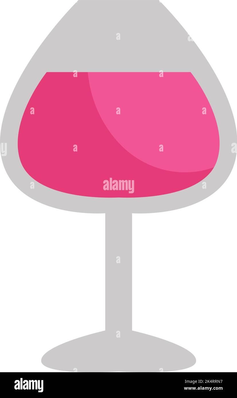 Rose wine, illustration, vector on a white background Stock Vector ...