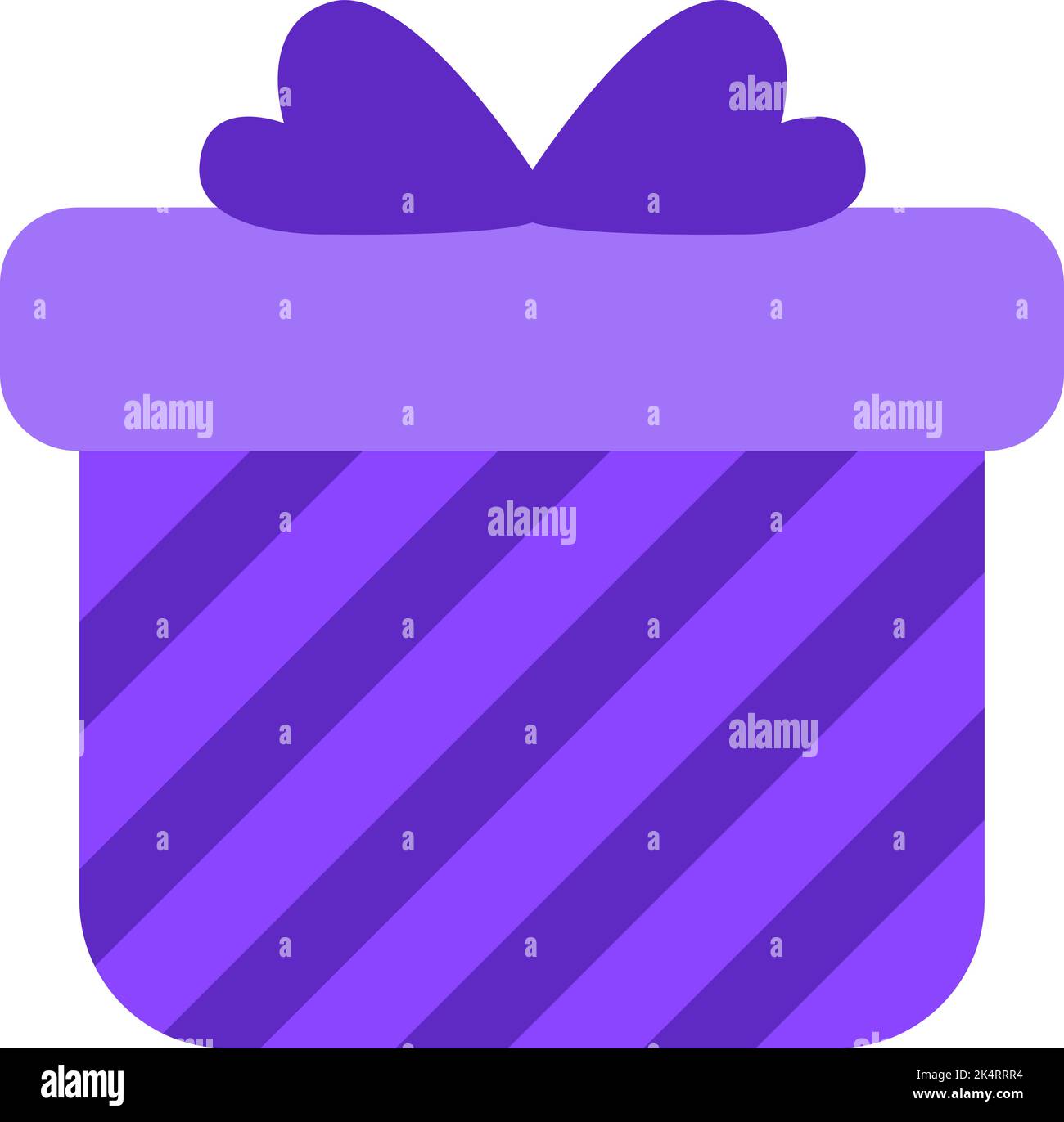 Purple present with bow, illustration, vector on a white background ...