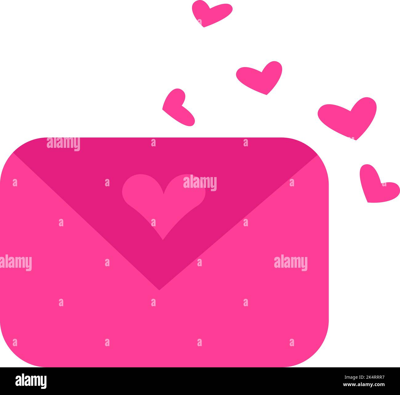 Pink love letter, illustration, vector on a white background Stock ...
