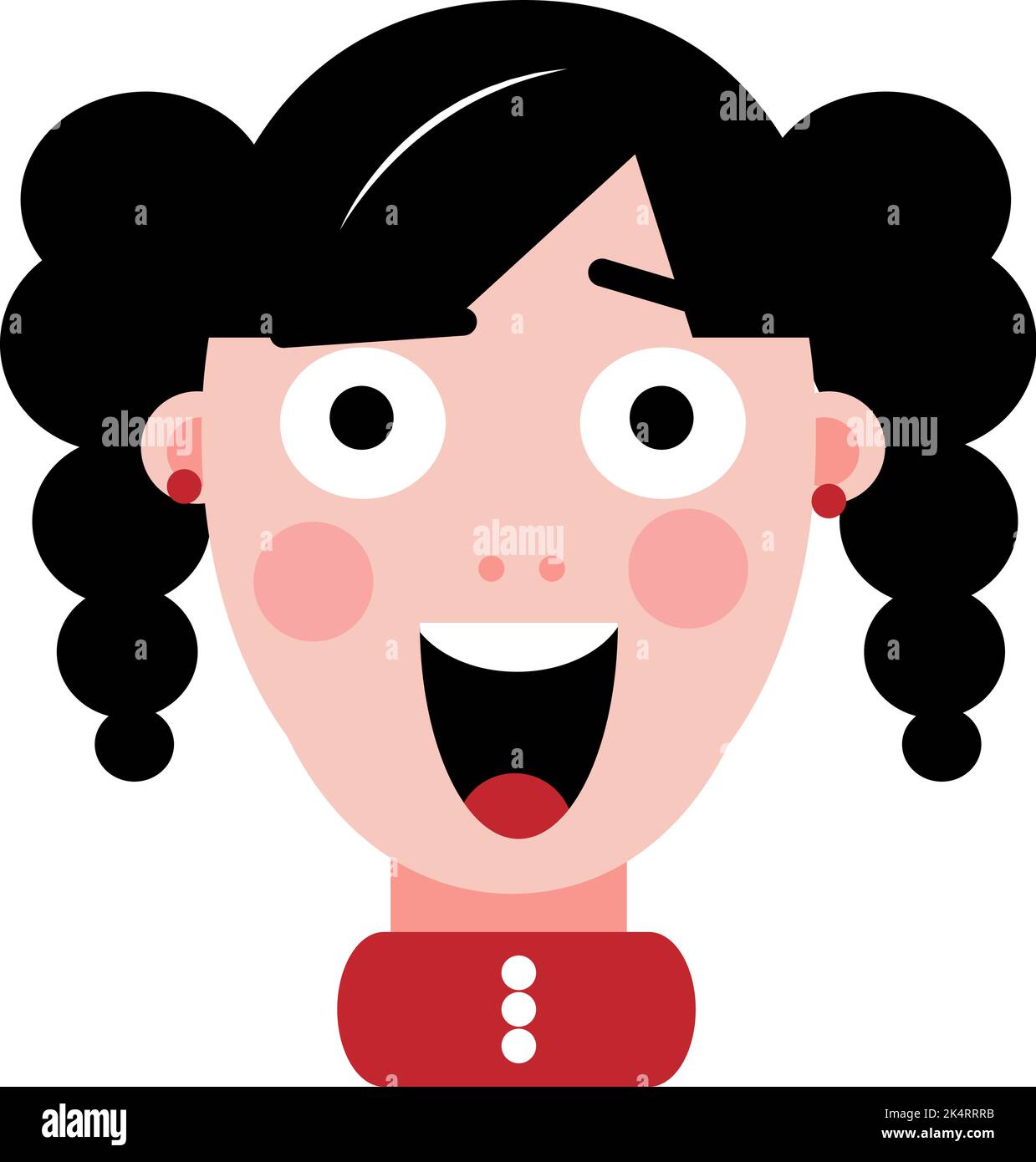 Surprised girl, illustration, vector on a white background Stock Vector ...