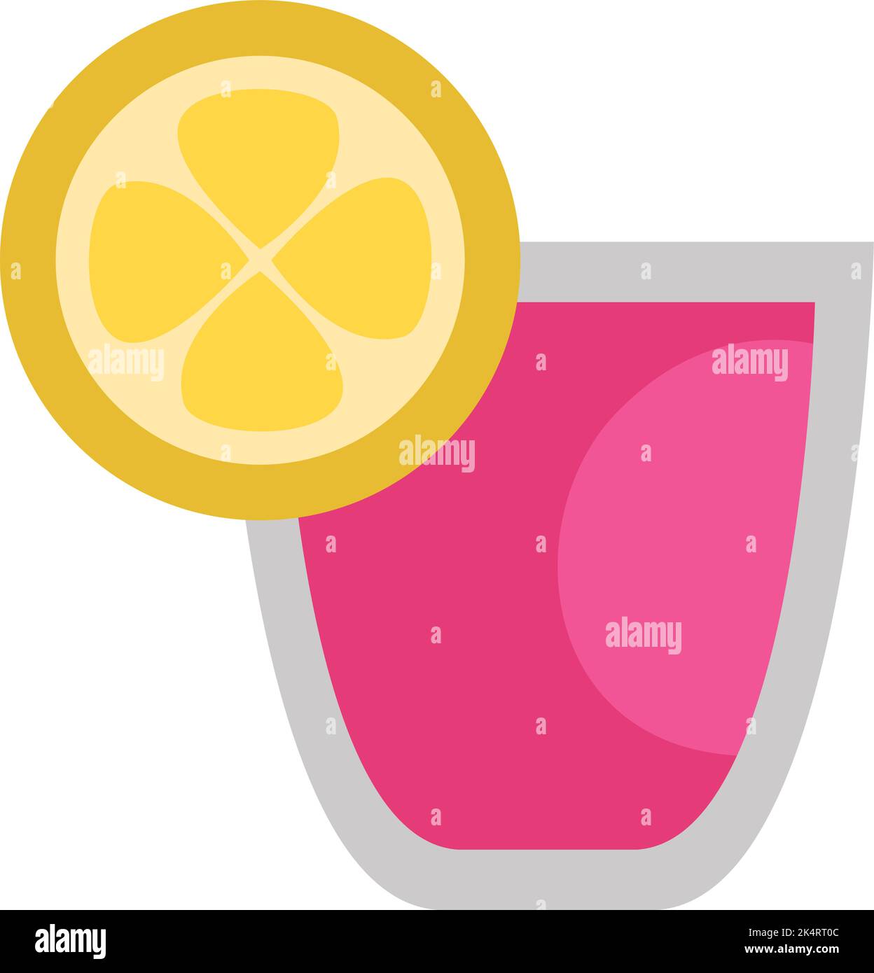 Pink party juice, illustration, vector on a white background Stock ...