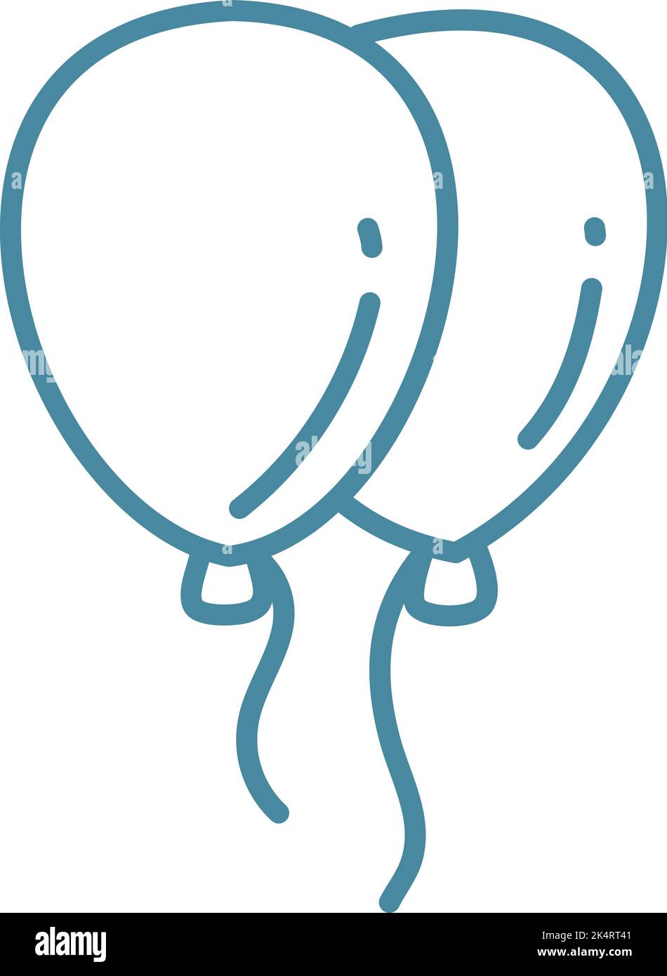 Blue party balloons, illustration, vector on a white background Stock ...