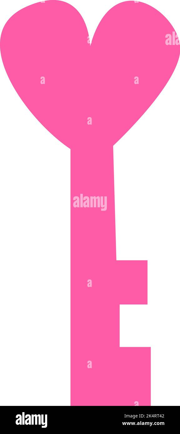 Love key, illustration, vector on a white background Stock Vector Image ...