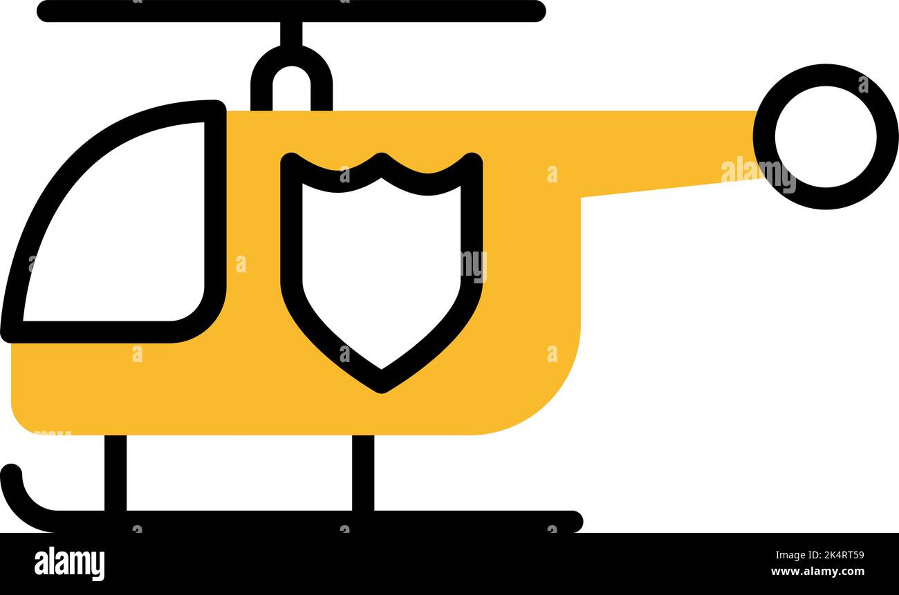 Police helicopter, illustration, vector on a white background Stock ...