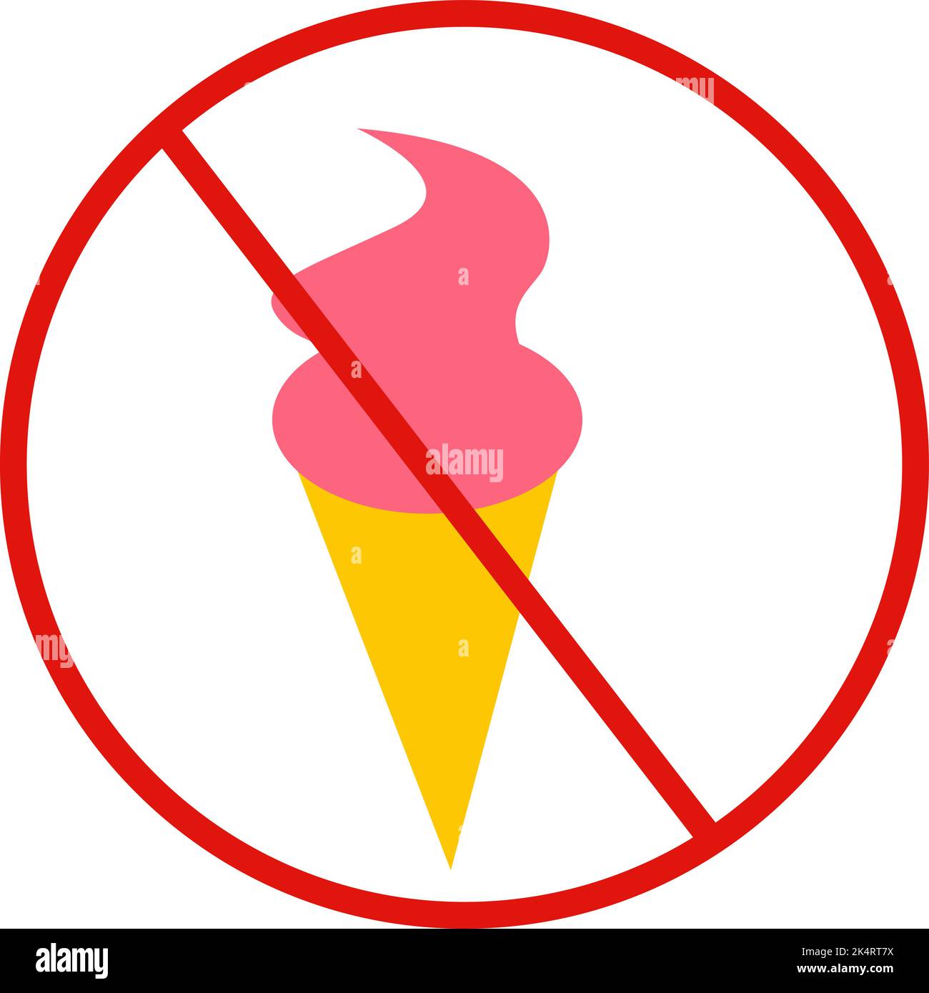 Public sign no ice cream, illustration, vector on a white background ...