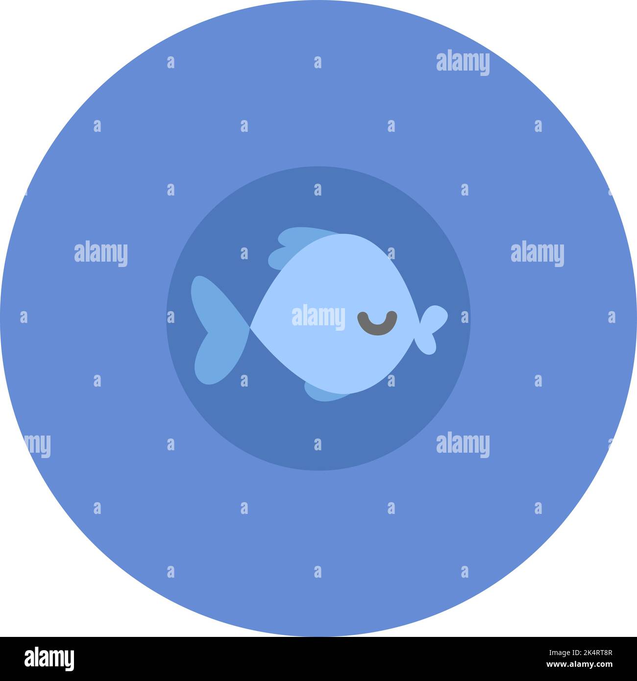 Blue fish, illustration, vector on a white background Stock Vector ...