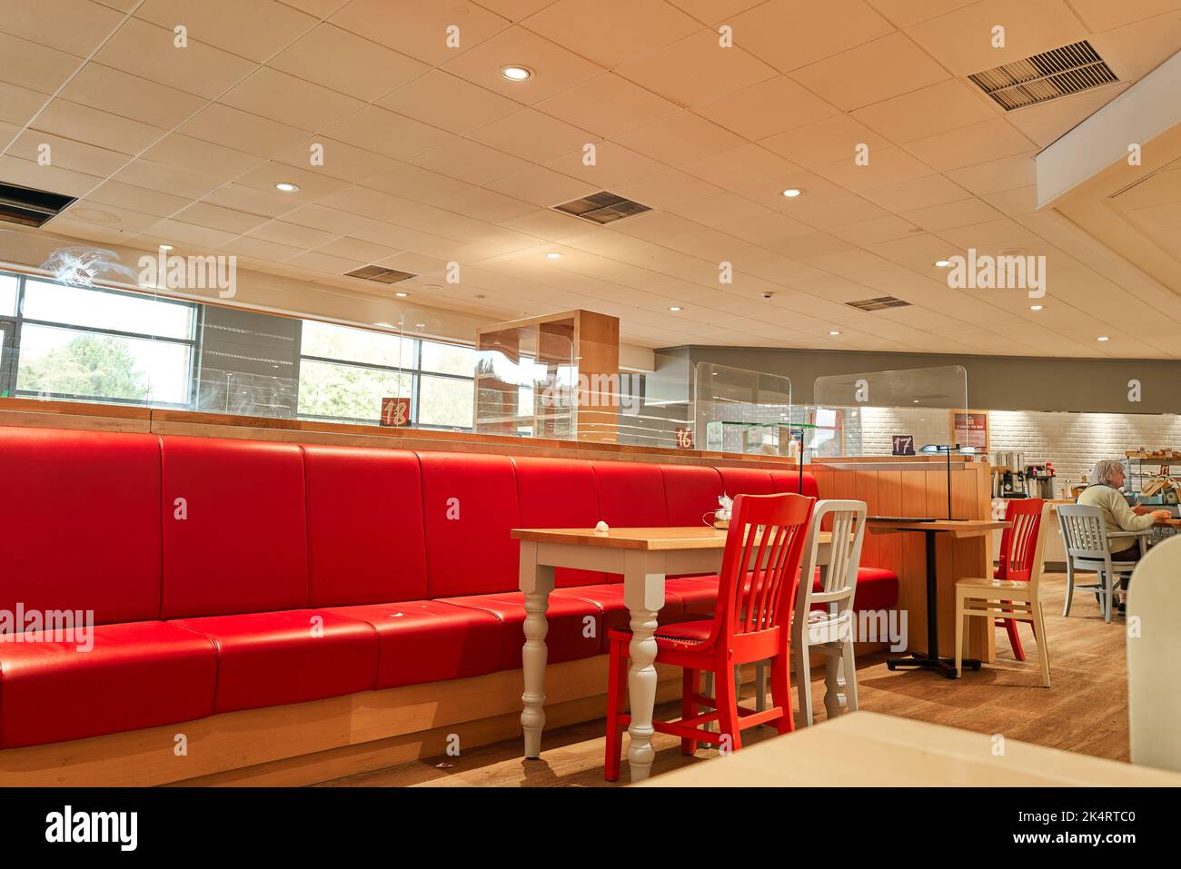 Brightly coloured seating cafe morrisons supermarket superstore hi-res ...