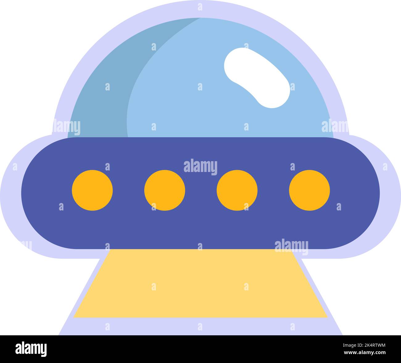 Blue alien ship, illustration, vector on a white background Stock ...