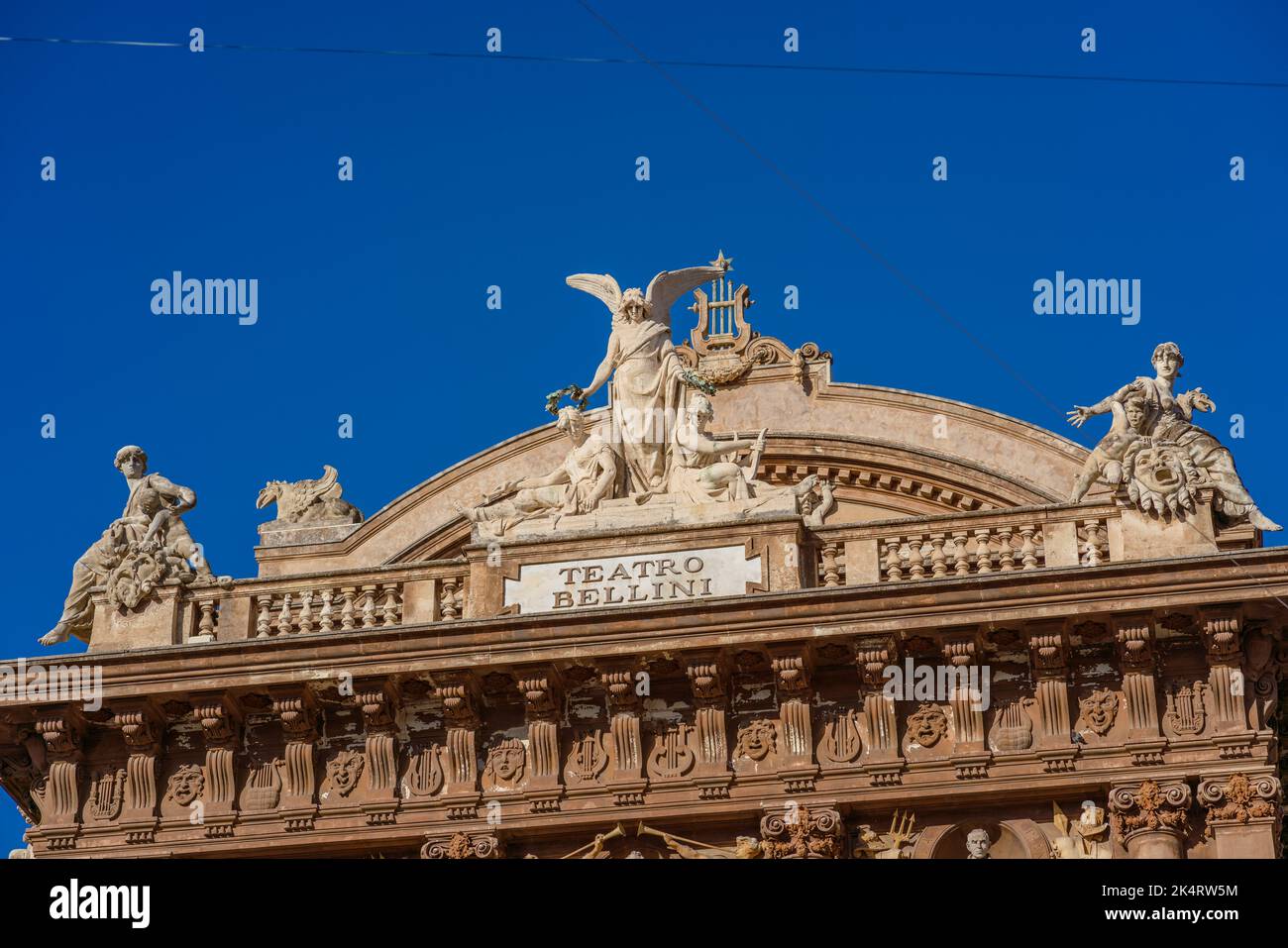 Catania, Italy. 09.14.2022. Exterior view of the Teatro Massimo Bellini ...