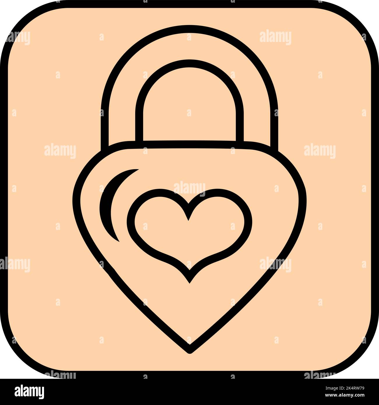 Romantic lock, illustration, vector on a white background Stock Vector ...