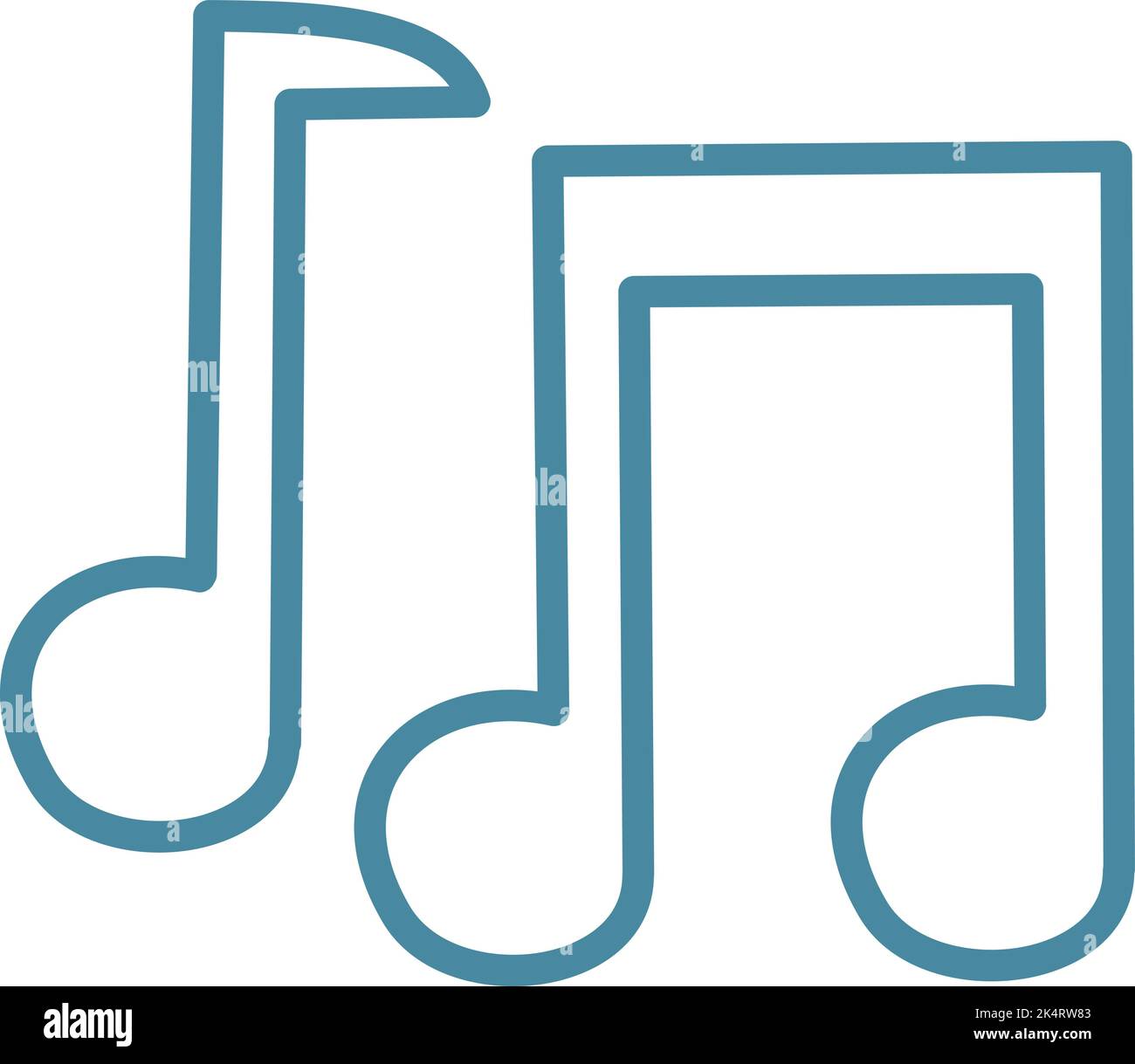 Blue music notes, illustration, vector on a white background Stock ...