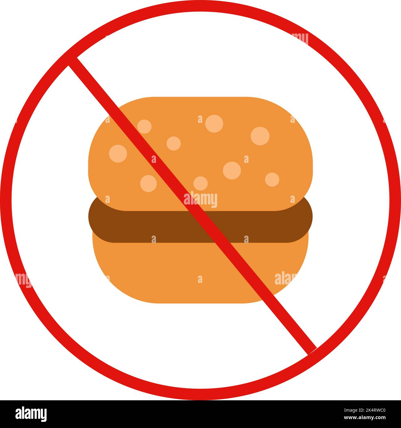 Public sign no food, illustration, vector on a white background Stock ...