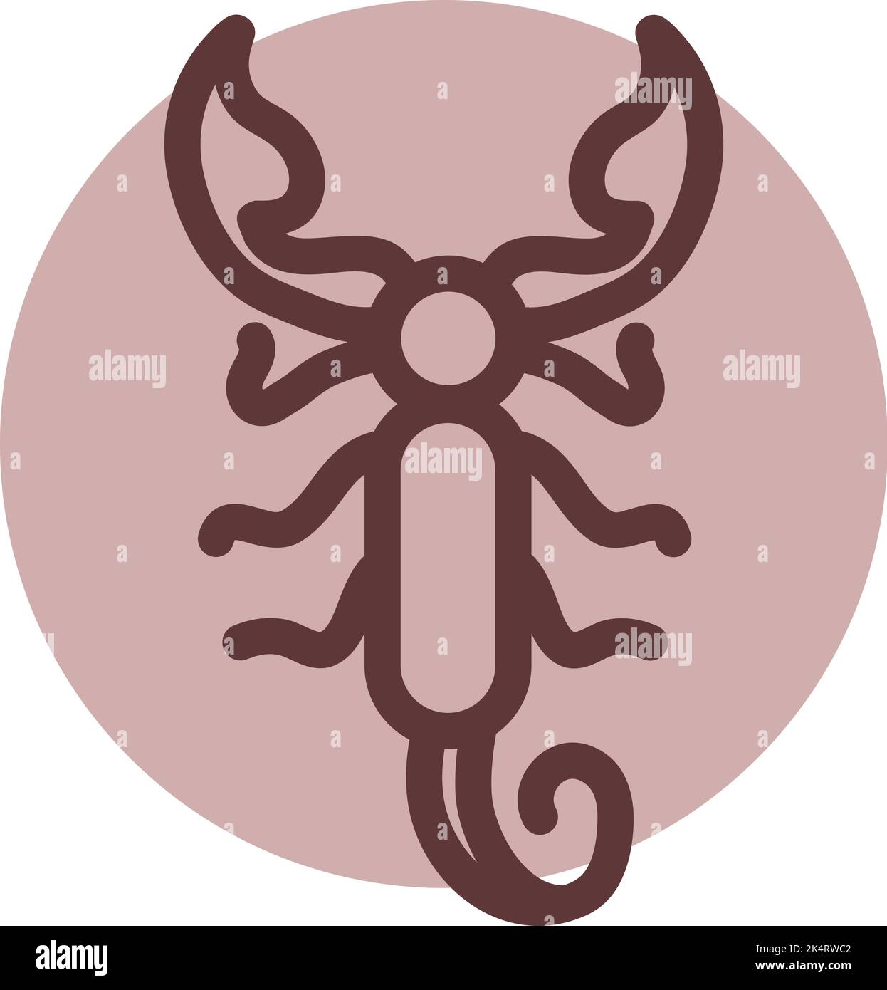 Scorpion bug, illustration, vector on a white background Stock Vector ...