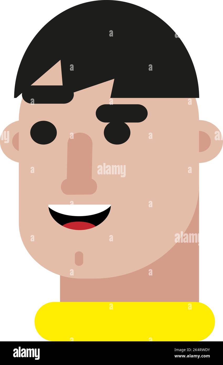 Man in yellow shirt, illustration, vector on a white background Stock ...