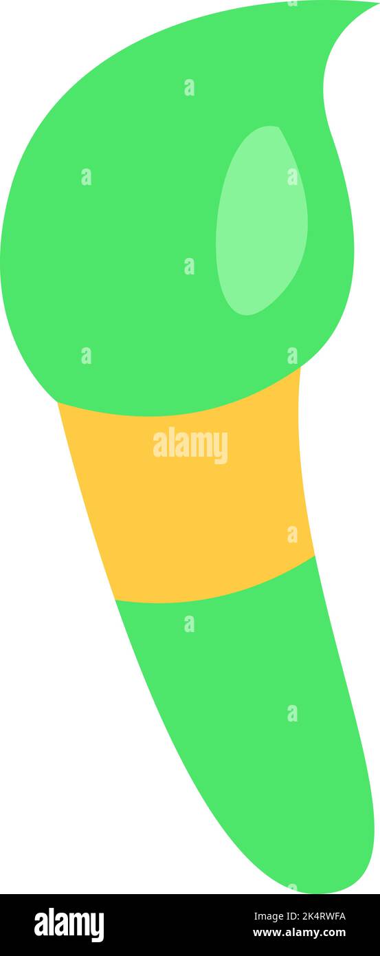 Green brush, illustration, vector on a white background Stock Vector ...